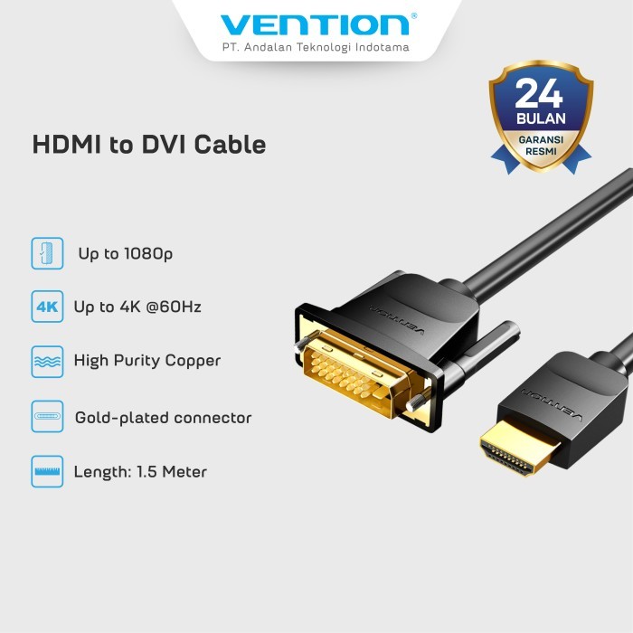 Jual Vention Kabel HDMI to DVI Ultra HD 4K Bi Directional - ABF ...