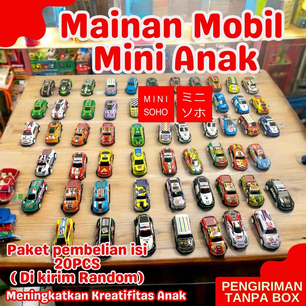 Jual Mainan Anak Mobil Mini (20pcs) Pullback Mix Colorfull Racing Car ...