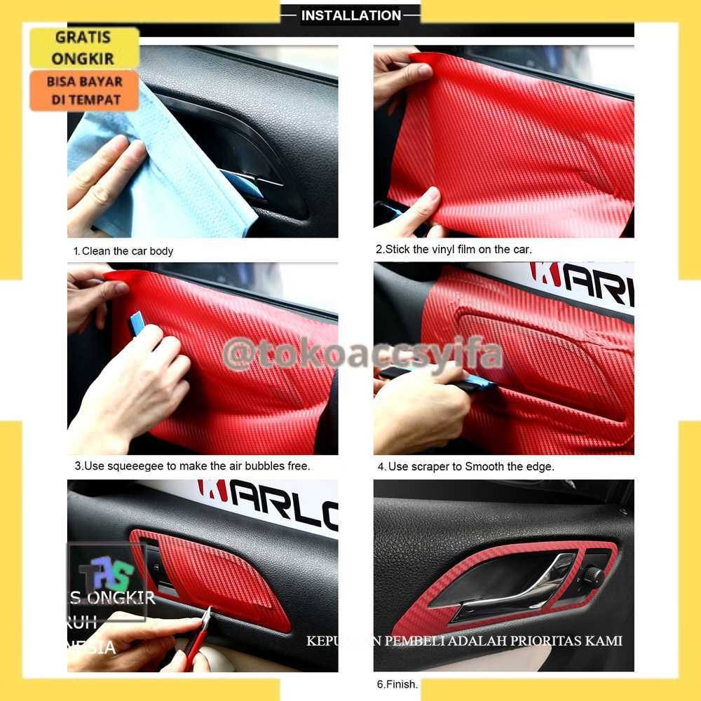 Jual Stiker Vinyl Carbon Fiber Mobil Car Wrap 3D Multifungsi 126 x 30 ...