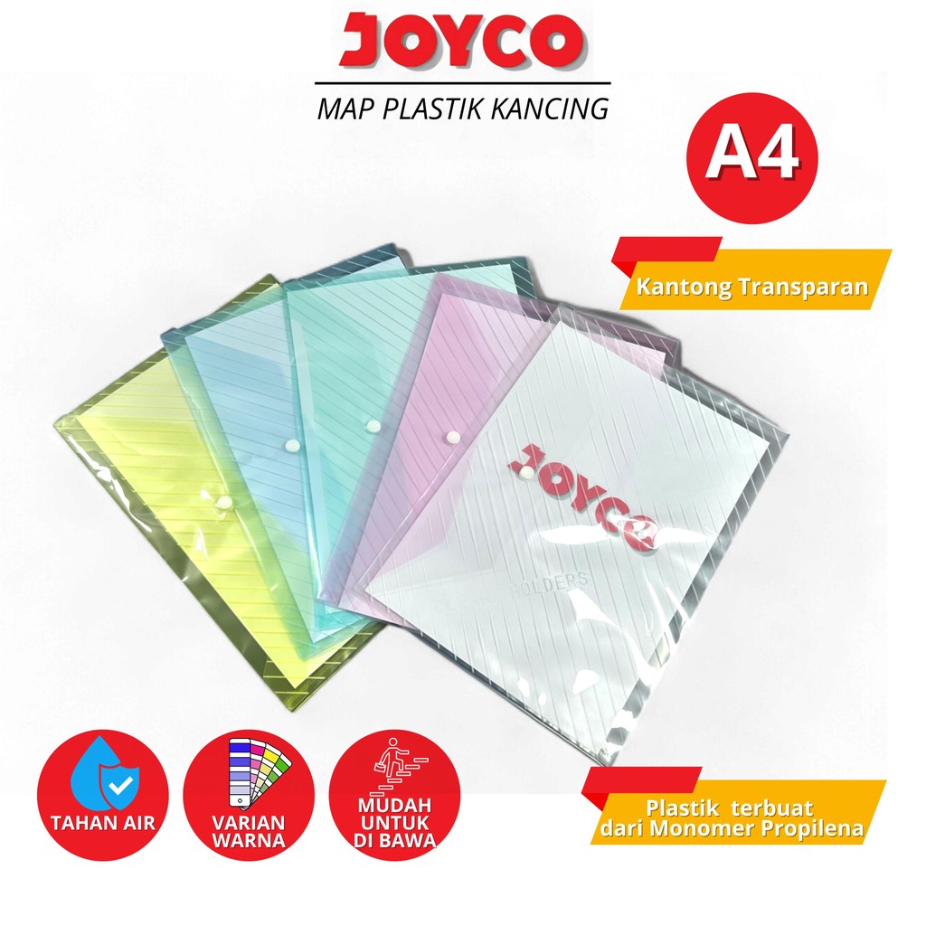 Jual Map Plastik Kancing Map Document Bag A4 Smart Pocket Bening Map ...