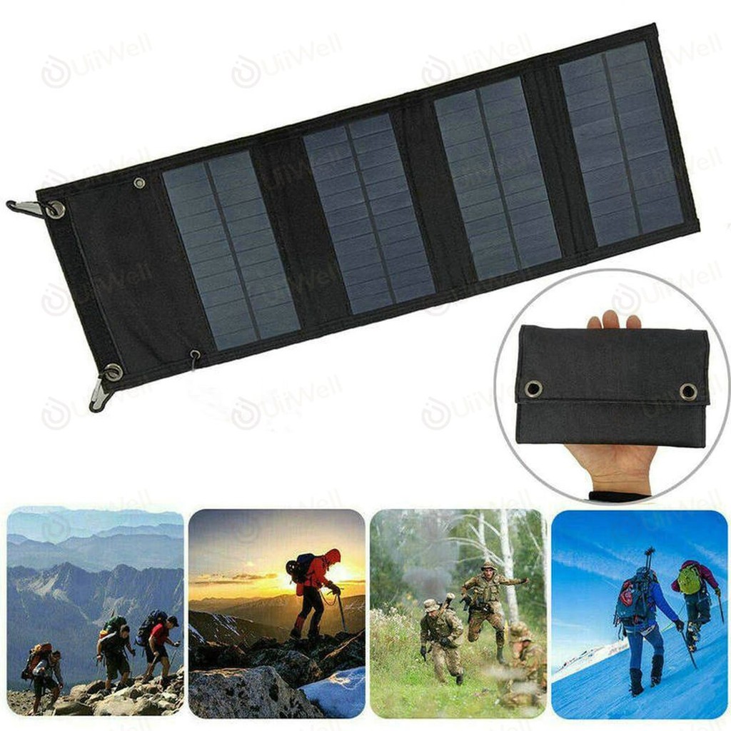 Jual papan solar panel portable lipat travel kemping USB foldable ...