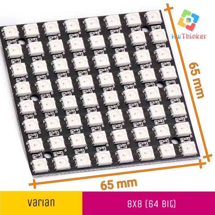 Jual PA99 WS2812 64 LED Dot Matrix RGB 8x8 Bit WS2812B NeoPixel for ...