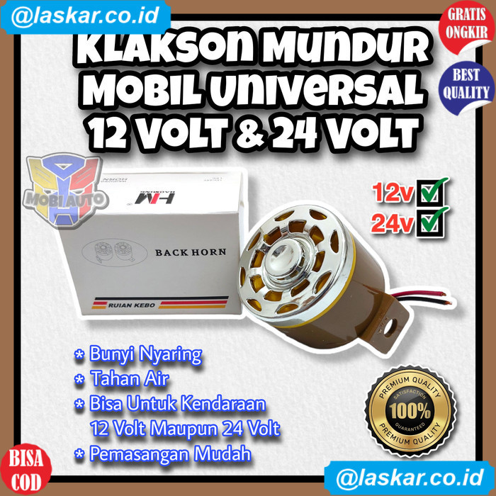 Jual (AM) Klakson Mundur Universal Mobil Truk Bus Fuso 12V/24V - Merk ...
