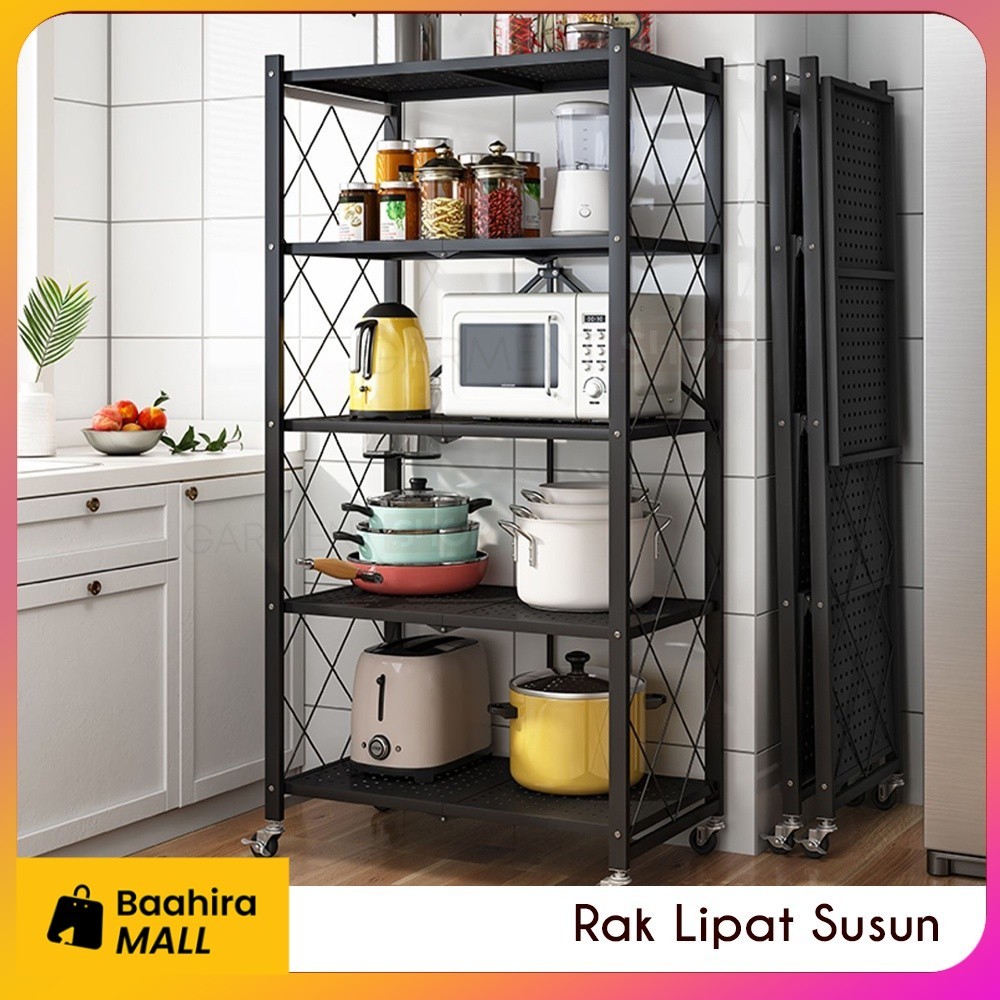 Jual Rak Dapur Multifungsi Lipat 5 Susun Tanpa Instalasi Mur Baut ...