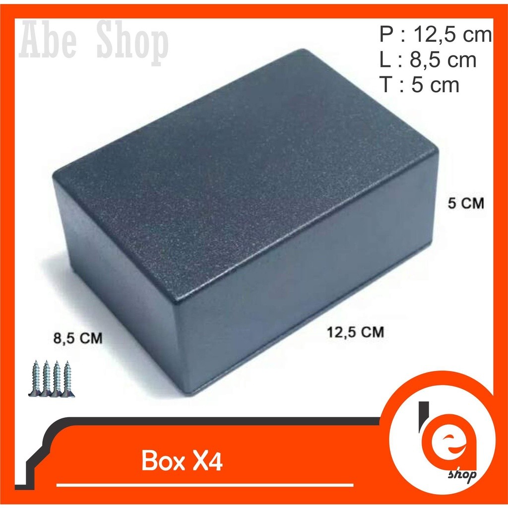 Jual Box X4 Hitam DIY 12,5X8,5X5 cm Dengan Skrup Abe | Shopee Indonesia