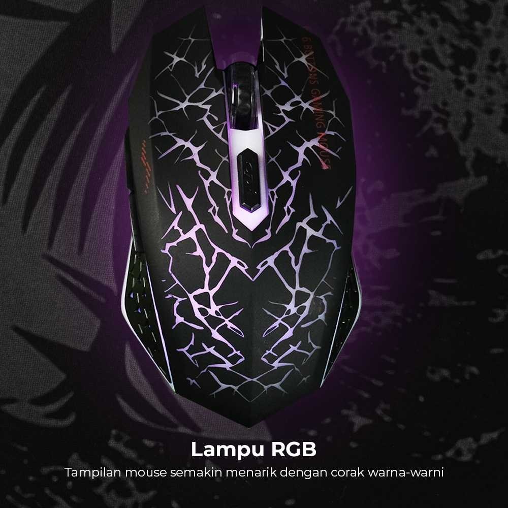 Jual AZZOR Wireless Gaming Mouse RGB Silent 2400 DPI - M6 | Shopee Indonesia