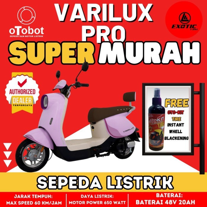 Jual Sepeda Listrik Exotic Varilux Pro 650 Watt Garansi Resmi - PINK ...