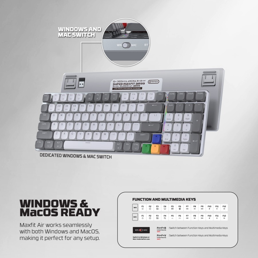 Jual Fantech SUPER MAXFIT AIR LP Wireless Gaming Keyboard Low Profile ...