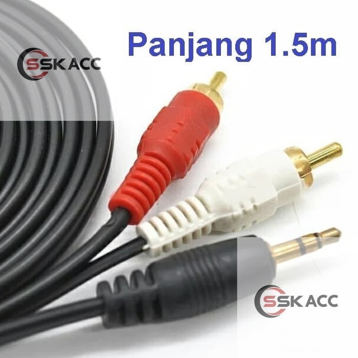 Jual Kabel Audio RCA 1x2 Jack 3.5mm - AUX 1 ke 2 Warna Hitam DISTRIBUTORACC-KOMPUTER | Shopee ...