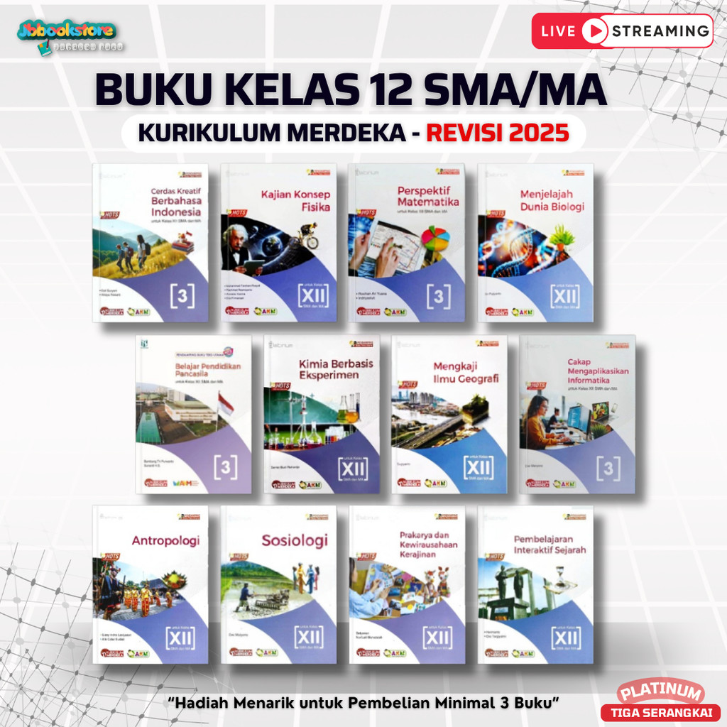 Jual [ REVISI ] Buku Kelas 12 SMA Kurikulum Merdeka / Platinum / Tiga Serangkai / Revisi 2025 ...
