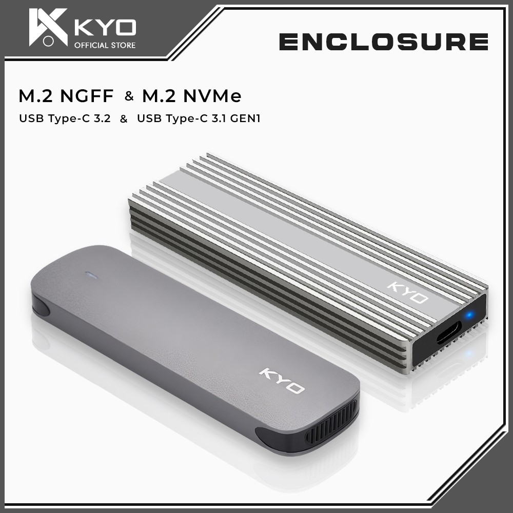 Jual KYO Enclosure EM1 EM2 Enclosure M2 NVMe & NGFF 10Gbps USB Type C 3 ...