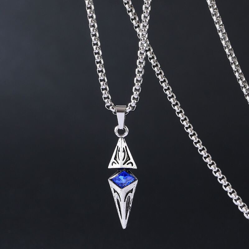 Jual TALISMAN BLUE ZIRCON NECKLACE/ KALUNG TITANIUM SILVER LIONTIN ...