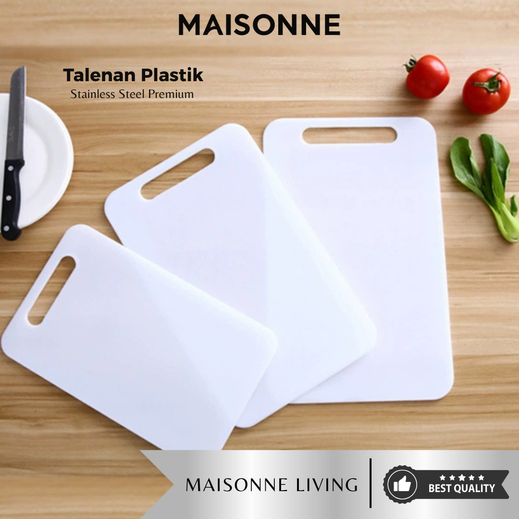 Jual MAISONNE Talenan Plastik Foodgrade / Cutting Board Tebal Putih ...