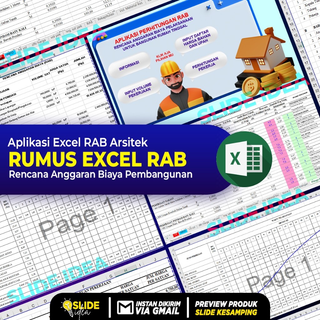 Jual Aplikasi RAB Otomatis Excel Rumus Perhitungan Rencana Anggaran ...