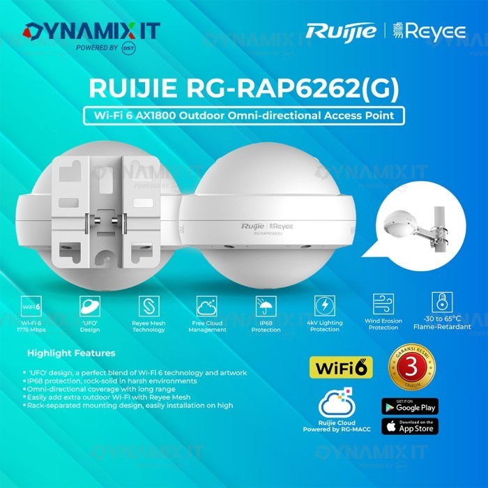 Jual RG-RAP6262(G) Wi-Fi 6 AX1800 Outdoor Access Point Omni-directional ...