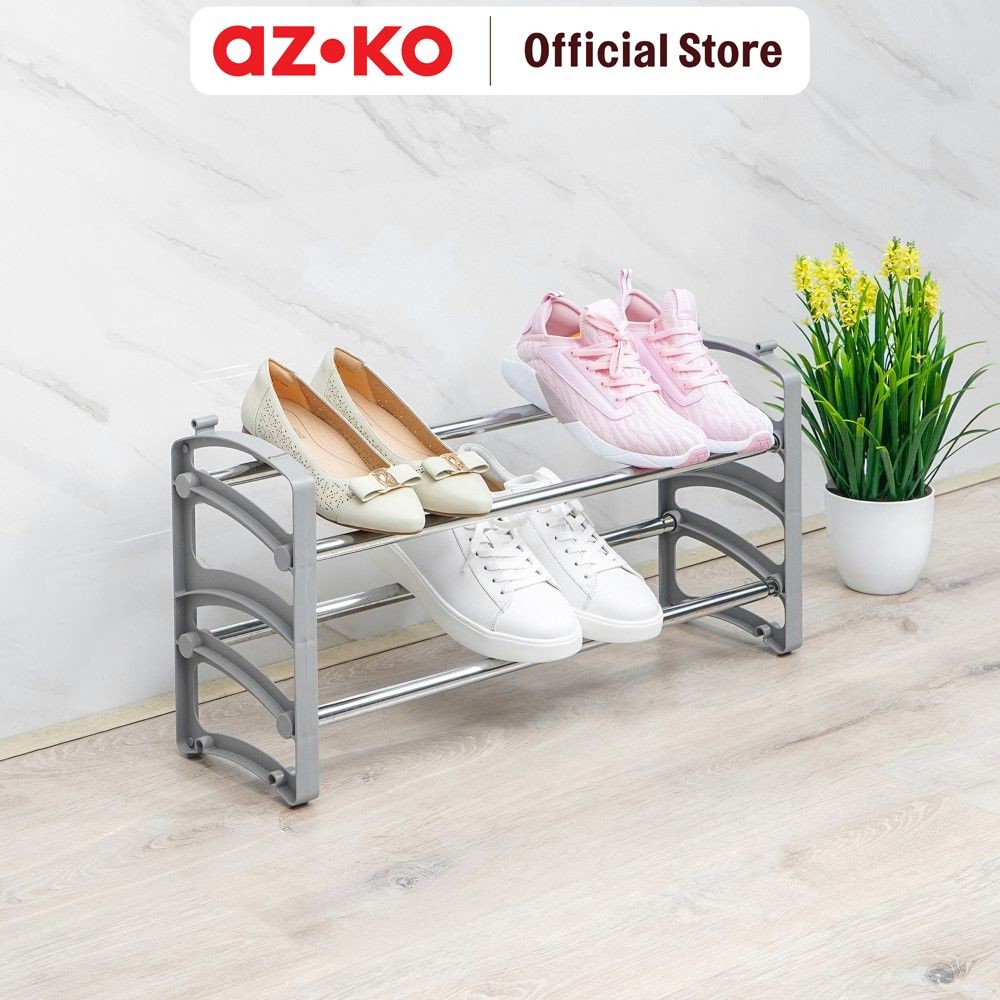 Jual AZKO Stora Rak Sepatu 2 Tingkat Extendable & Stackable Shoe Rack ...