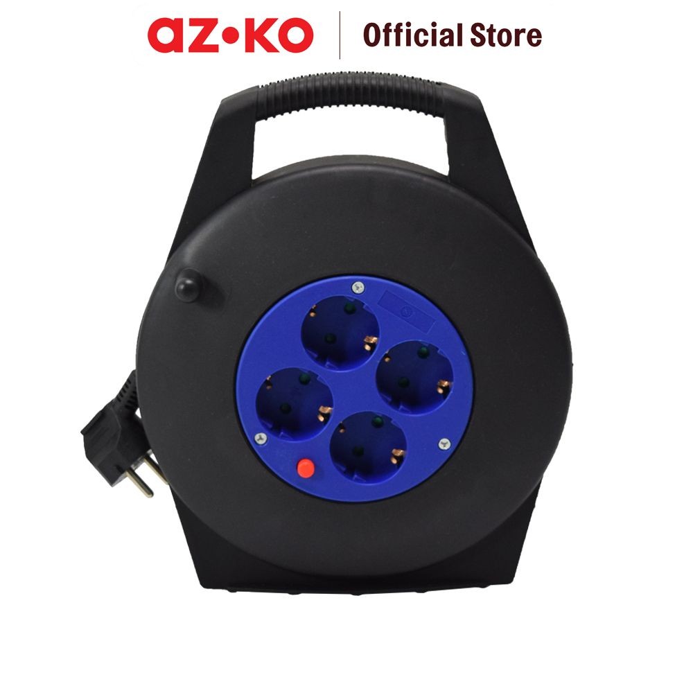 Jual AZKO Krisbow 10 mtr Kabel Roll - Hitam/Biru Cable Reel Terminal ...