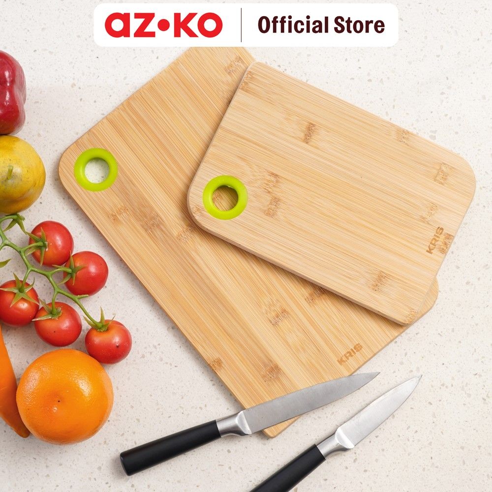 Jual AZKO Kris Set 2 Pcs Talenan Bambu Papan Pemotong Makanan Cutting ...