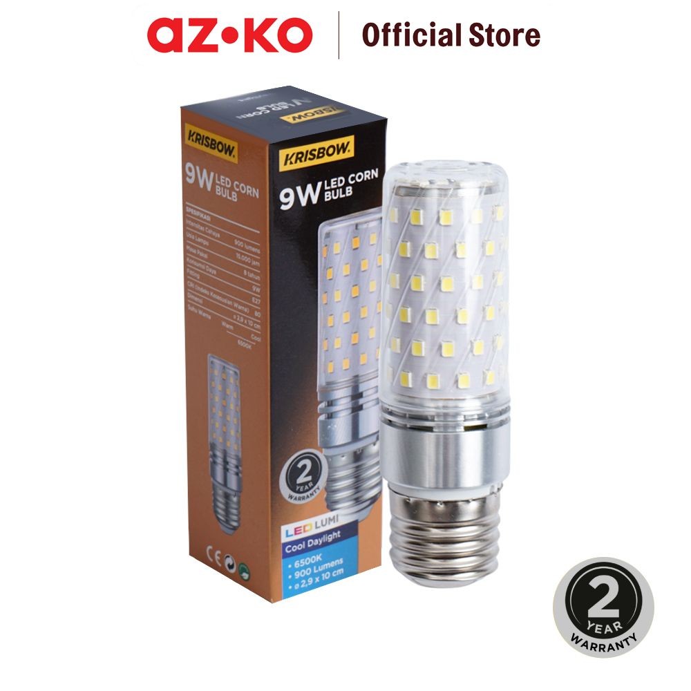 Jual AZKO Krisbow Bohlam Led 9 watt Cool Daylight E27 - Kuning Bulb ...