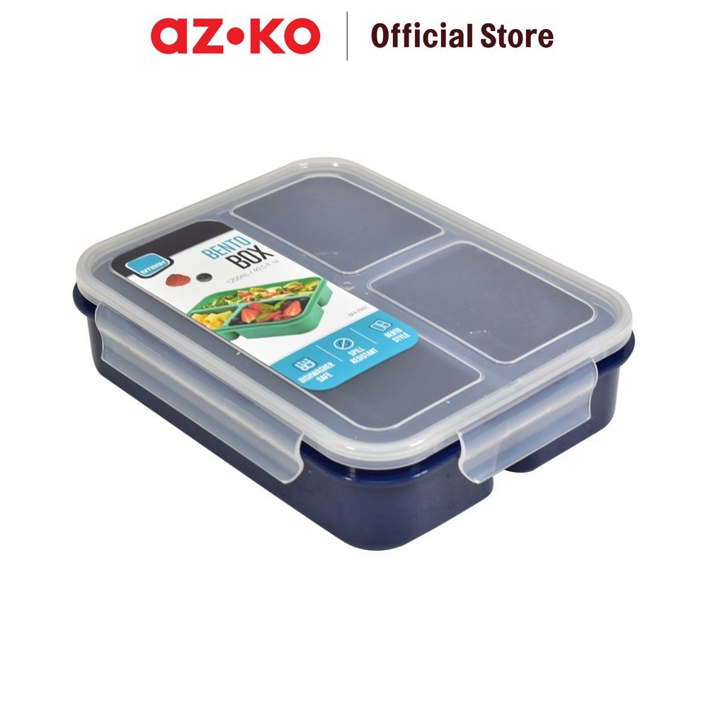 Jual AZKO Smash Kotak Makan 3 Sekat Bento - Biru Navy | Shopee Indonesia