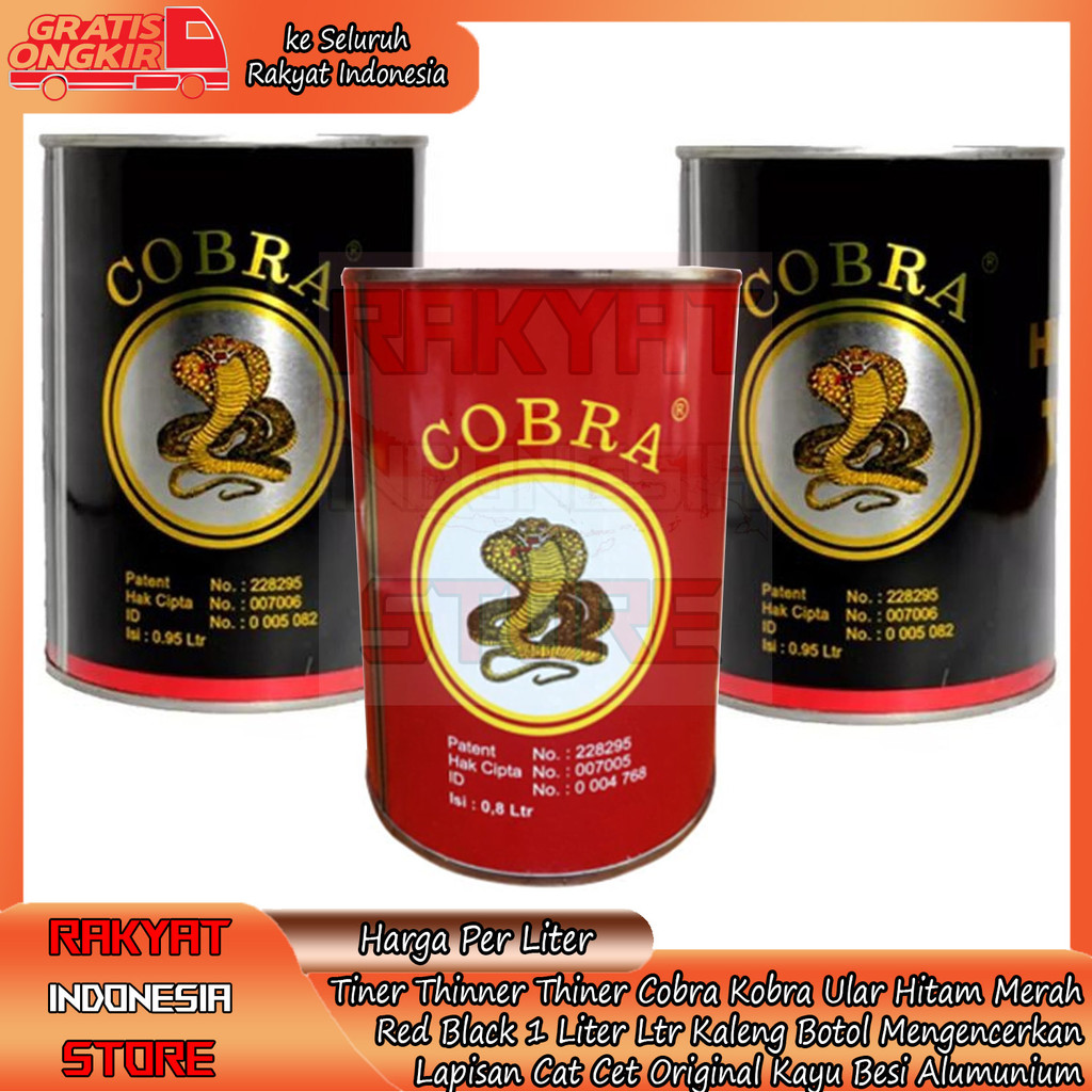 Jual Pengkilap Kilap Lapisan Cat Cet Tiner Thinner Thiner Cobra Kobra ...