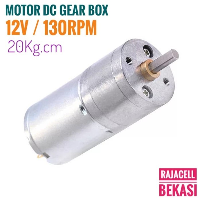 Jual Motor DC Gearbox 12V 130Rpm Gear Box High Torque 20Kgcm Shaft 4mm | Shopee Indonesia