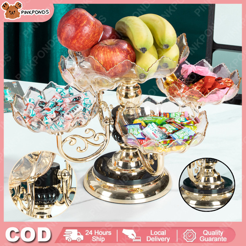 Jual Piring Kristal Piring Buah yang Dapat Diputar Piring Kue Unik ...