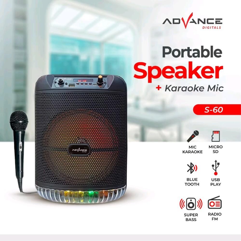 Jual Speaker Advance Bluetooth Music Dan Karaoke S60 8Inch Advance S 60 Free Mic 8 Inch | Shopee ...
