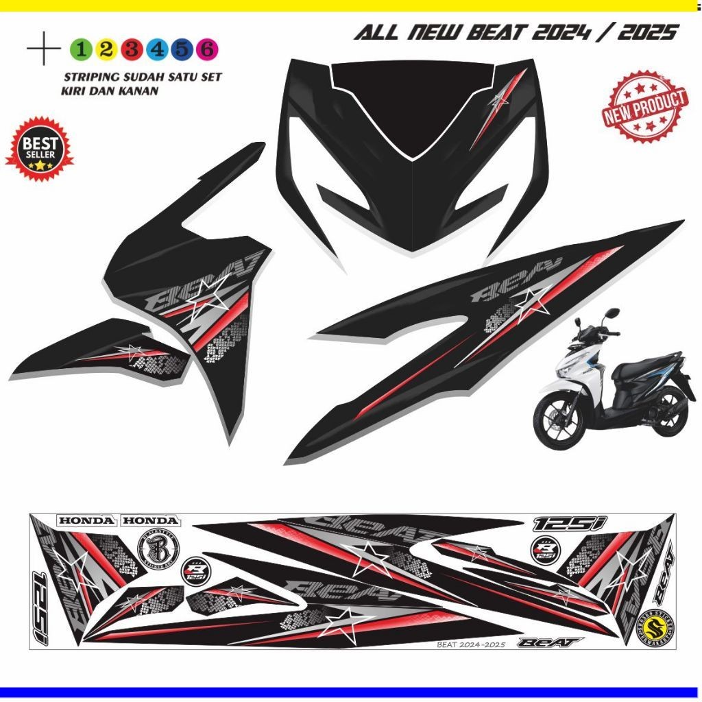 Jual STRIPING KEREN BEAT DELUXE 2024 / STICKER BEAT BARU 2025 STREET ...