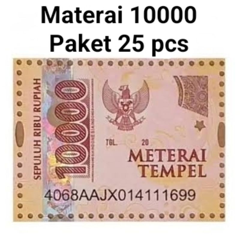 Jual Materai 10000 Paket 25 pcs | Shopee Indonesia