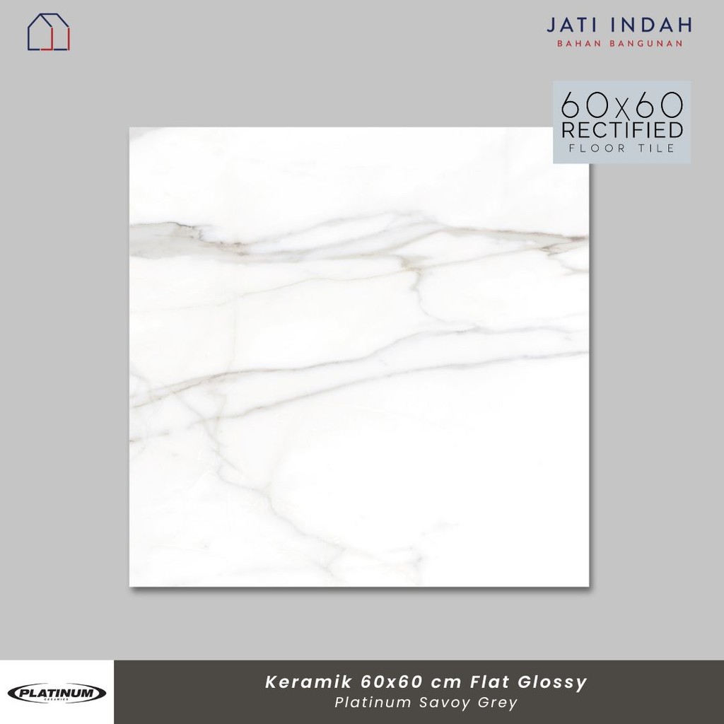 Jual Keramik 60x60 cm Rec Cutting (Semi Granit) Platinum Savoy Grey (1. ...
