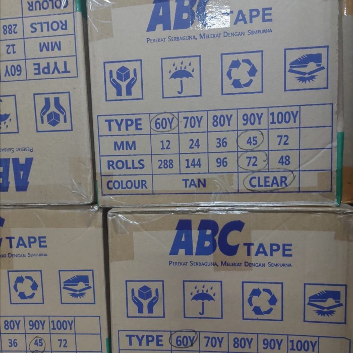 Jual Abc Tape Lakban Bening Coklat ABC Tape Perekat Serbaguna 2 Inch ...