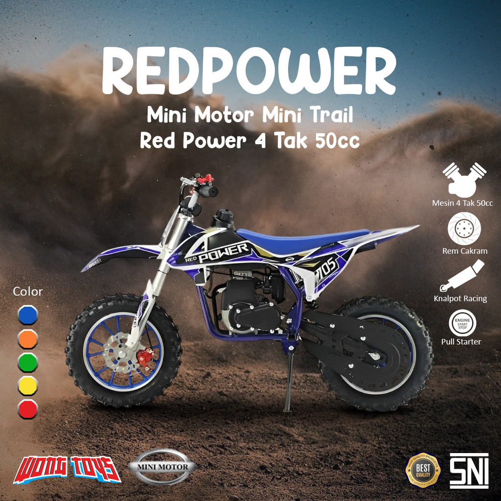 Jual Mini Motor Mini Trail Red Power 4 Tak 50cc (REDPOWER) - Mainan ...