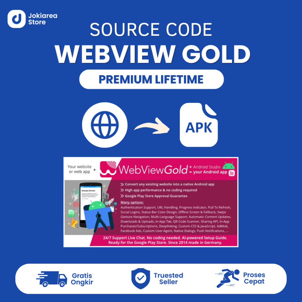 Jual SOURCE CODE WEBVIEW GOLD | CONVERT WEBSITE TO ANDROID | Shopee Indonesia