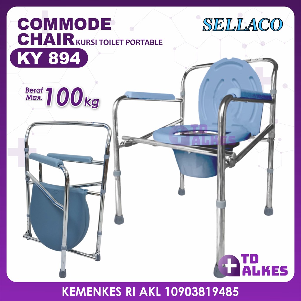 Jual Commode Chair Kursi Toilet BAB Sella Tanpa Roda Bongkar Pasang ...