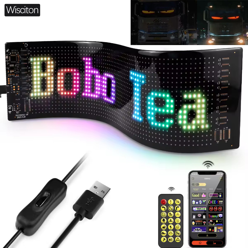 Jual led Matrix display car panel flexible pixel Programmable scrolling ...
