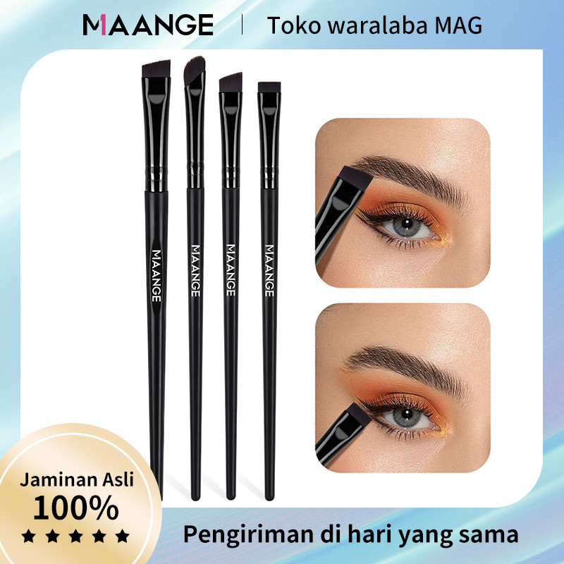 Jual MAANGE 4Pcs Makeup Brush Set Angled Kuas Eyeliner Eyebrow Brush ...