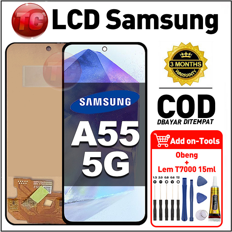 Jual LCD Samsung A55 5G ORI +Obeng tools+Lem T7000 fullset asli original hp Touchscreen ...