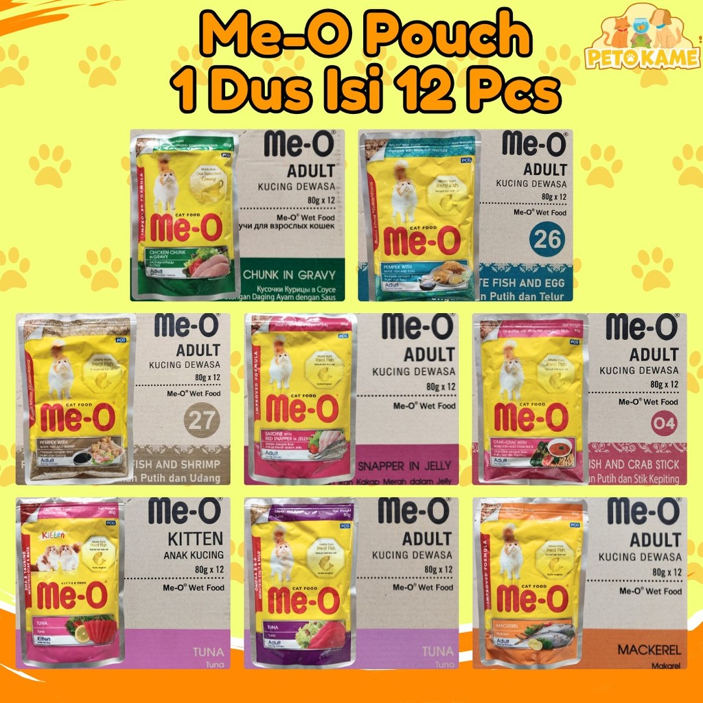 Jual Meo Pouch 80 gr All Stage 1 Dus Isi 12pcs / Isi 6 Pcs Makanan ...