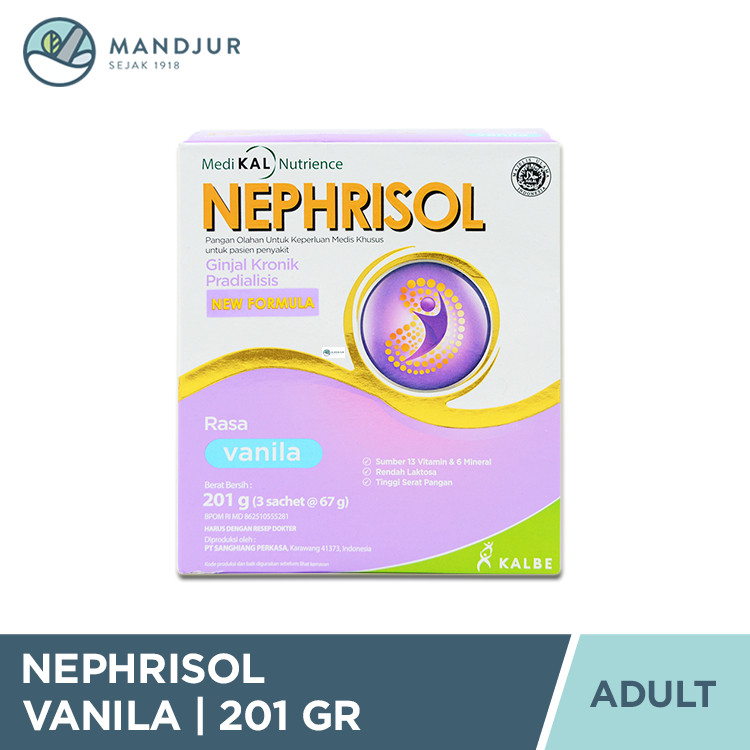 Jual Nephrisol Vanila 201 Gr - Susu Rendah Protein Khusus Pasien Ginjal ...