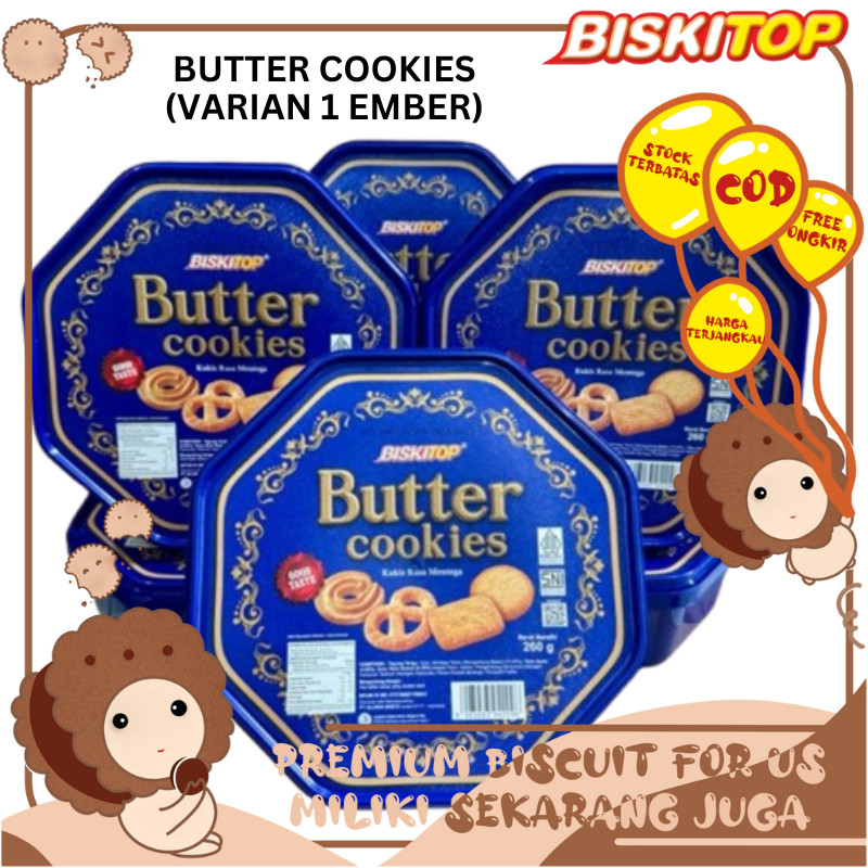 Jual BISKITOP - Butter Cookies 260G (Varian 1 Ember) Biskitop Timba ...