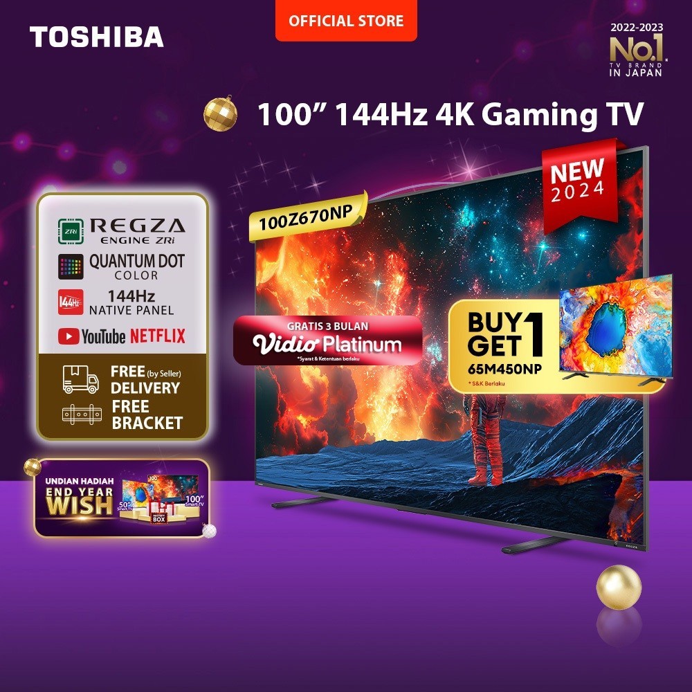 Jual Toshiba 100 Inch Smart TV 4K UHD QLED HDR10 Dolby Vision Atmos ...
