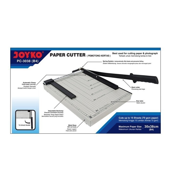 Jual PAPER CUTTER JOYKO B4 ORIGINAL ukuran B4 PC 3038 / PEMOTONG KERTAS ...