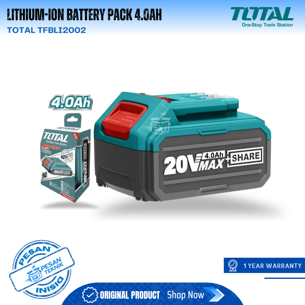 Jual Baterai CORDLESS 20V Lithium-Ion Battery Pack 4.0AH TOTAL ...