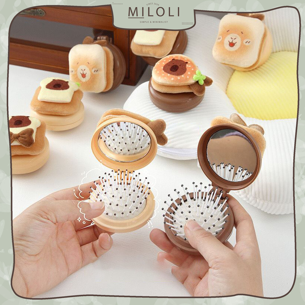 Jual [MILOLI] 1Pcs PORTABLE FOLDING CHOCO TOAST 2 in1 Makeup Cermin ...