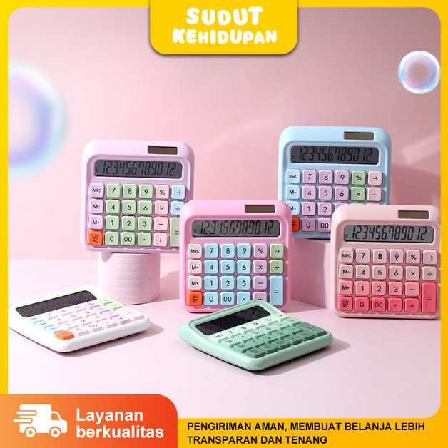 Jual Kalkulator Mini Solar Warna Candy Multifungsi untuk Kantor Sekolah ...