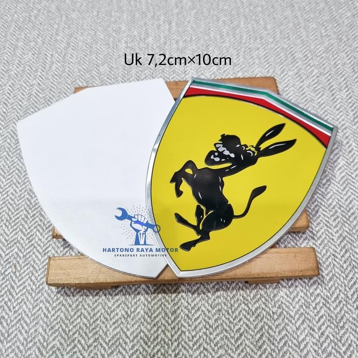 Jual Emblem Sticker 3D Logo Ferrari Kuda Keledai Sticker Alumunium - A ...