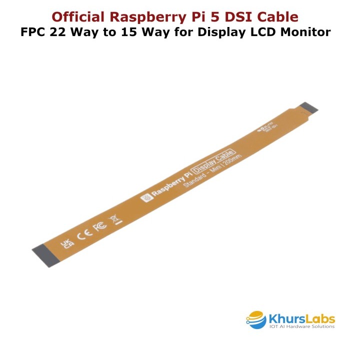 Jual GB99 Official Raspberry Pi 5 DSI Cable for Display FPC 22 Way to 15 Way for Display LCD ...