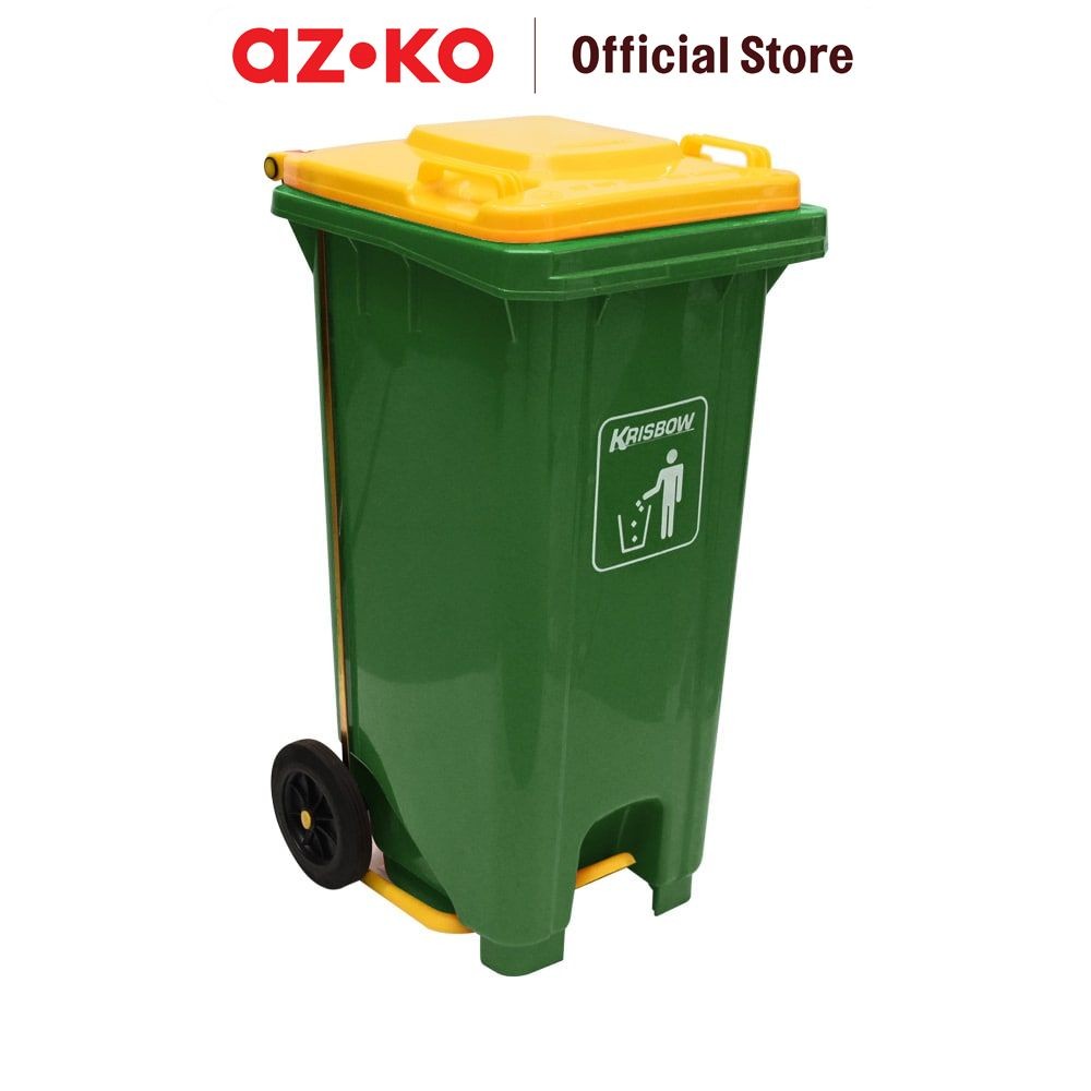 Jual AZKO Krisbow 120 ltr Tempat Sampah Outdoor Pedal - Hijau Kuning ...