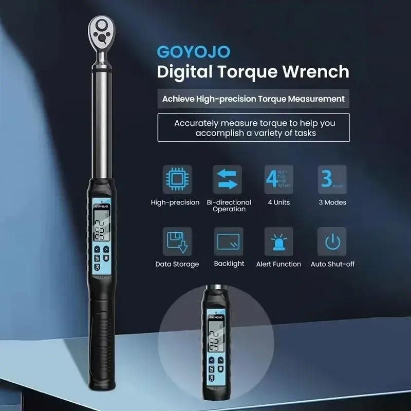 Jual 1/2" 3/8" Digital Torque Wrench Professional Torque Adjustable ...